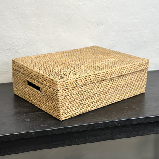 Rectangular Rattan Storage Box with Lid – Orient House