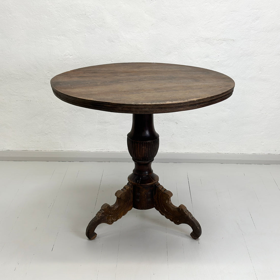 Vintage Teak Pedestal Table with Carved Leg – Orient House