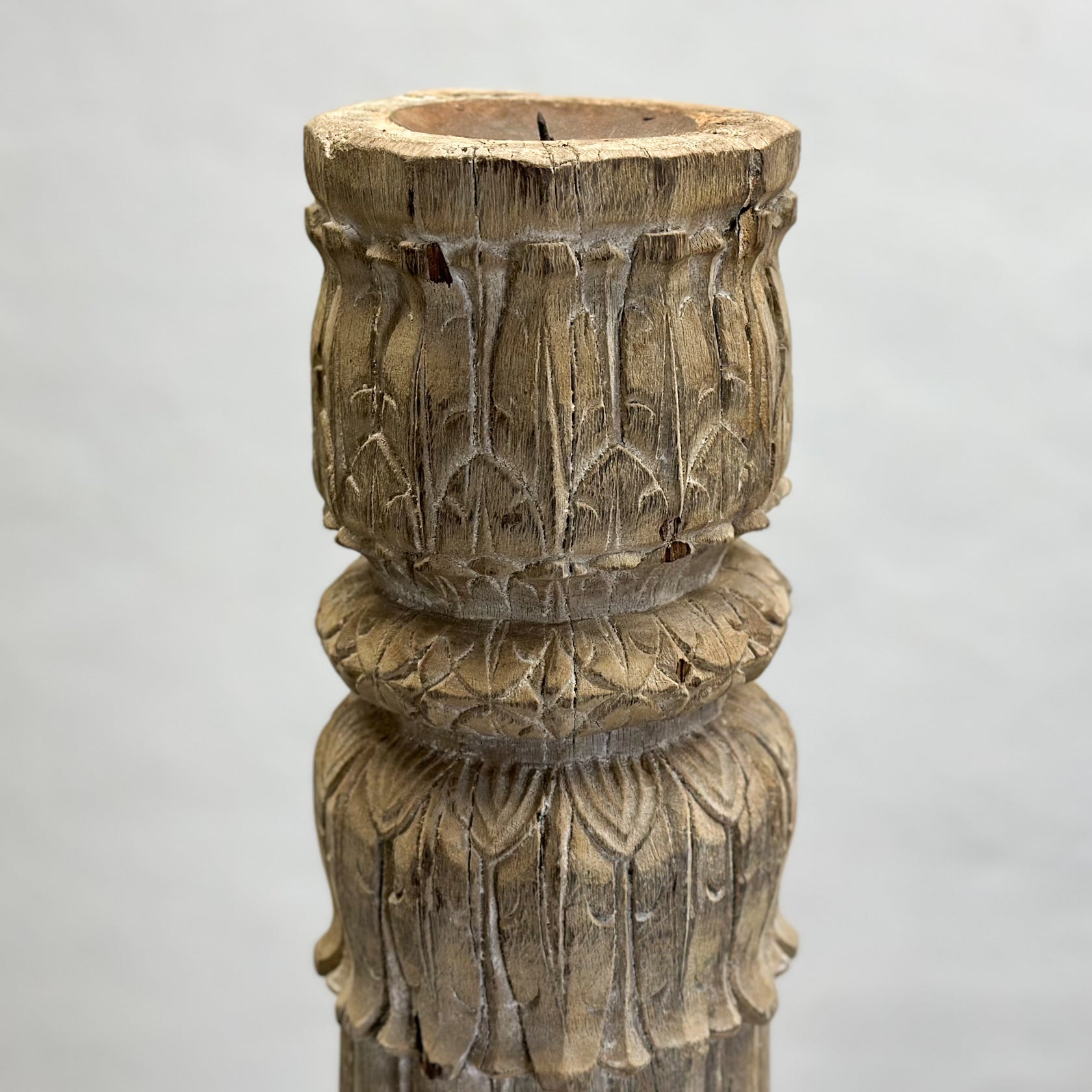 Carved Column Candle Stand – Orient House